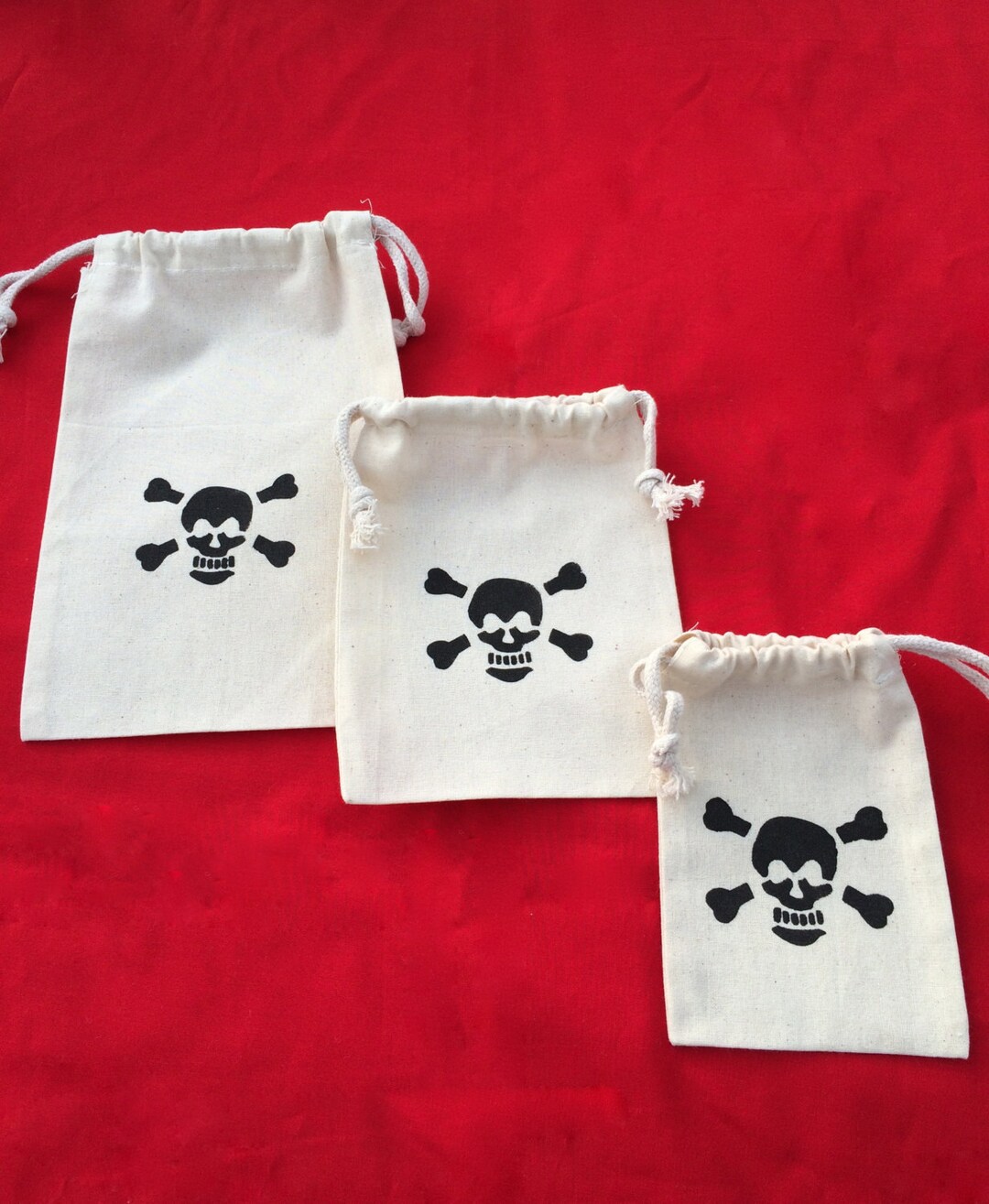 Pirate Favor Bags: Drawstring Pirate Party Bags, Muslin Pirate Goody ...