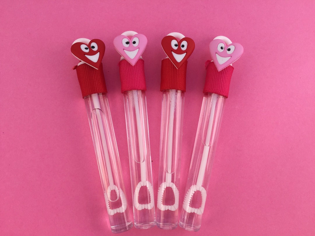 Pink or Red Valentine Bubbles Class Favor, Classroom Valentine Favor ...