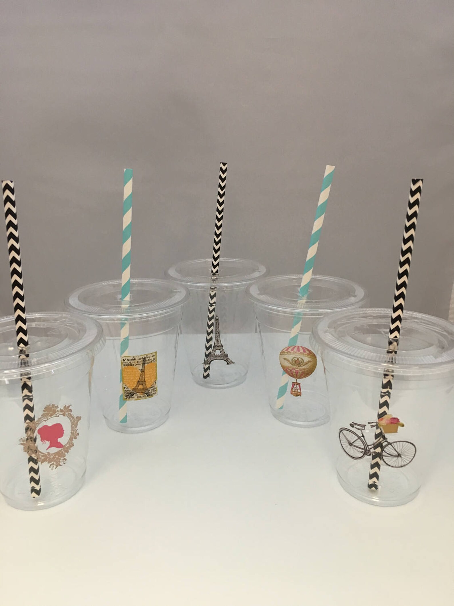 Parijs Thema Plastic Bekers Met Deksels En Rietjes Parijs Etsy