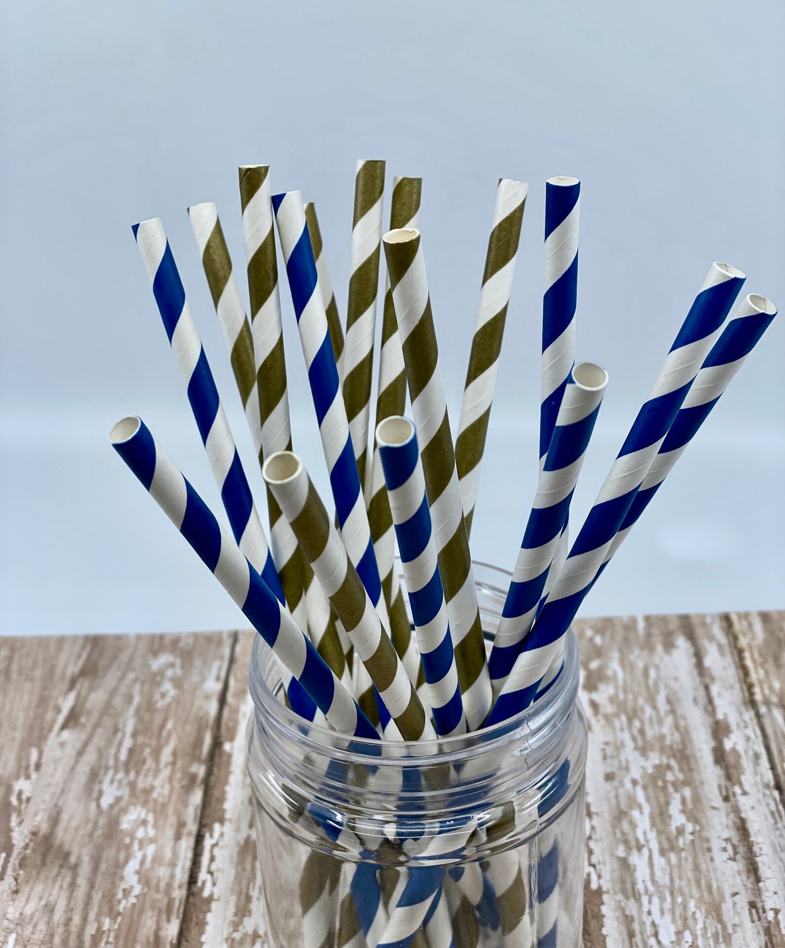 Navy Blue and Gold Paper Straws: 25 Navy and Gold Straws - Etsy