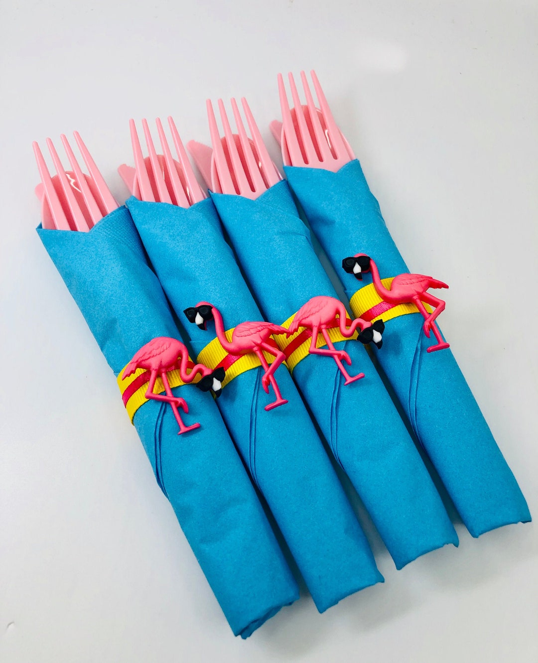 Flamingo Party Flatware Set: Beach Theme Tableware - Etsy