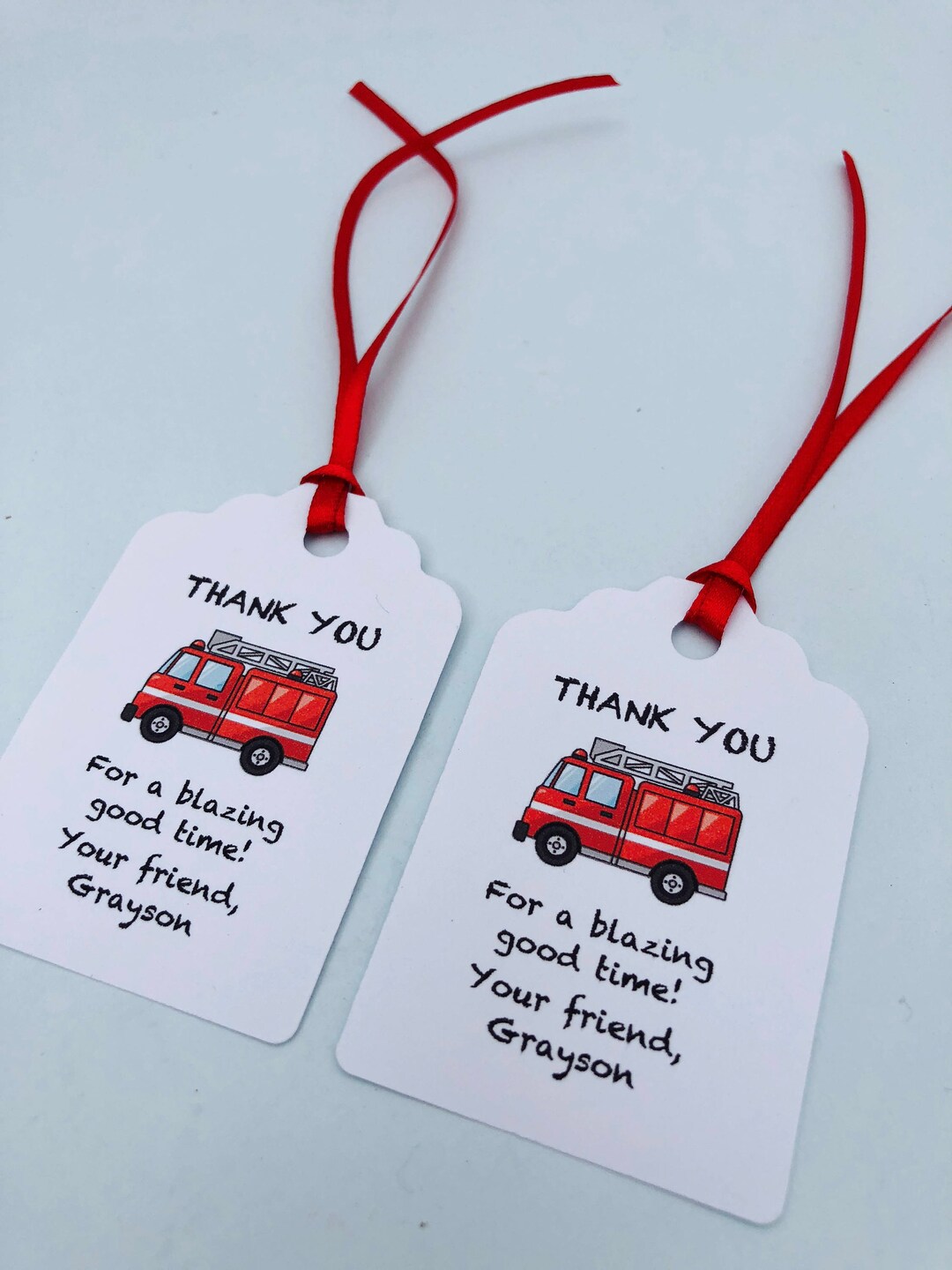 Firetruck Party Favor Personalized Tag: Firetruck Party Supplies - Etsy