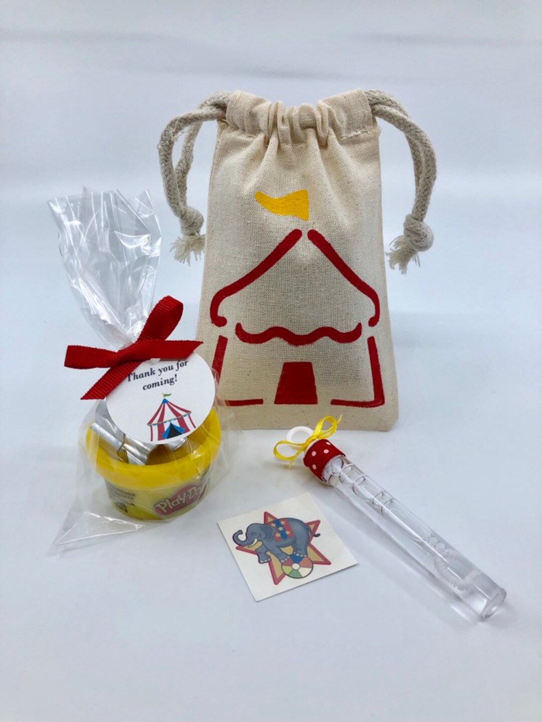 Carnival Party Favor Bag: Play Doh, Elephant Cutter, Bubble Wand ...