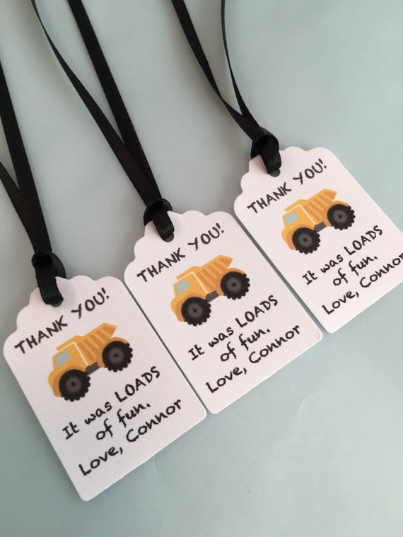 Construction Party Favor Personalized Tag - Etsy