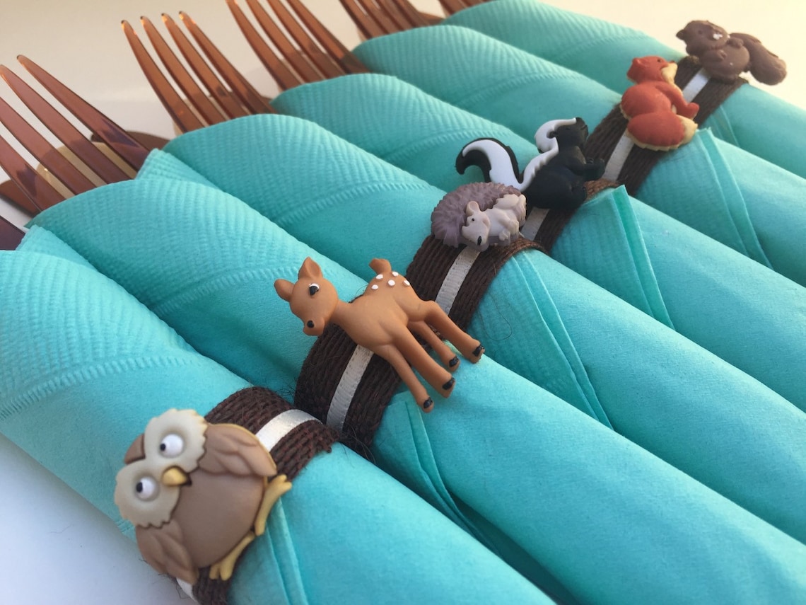 Woodland Animal Flatware: Woodland Theme Forest Animal Party - Etsy