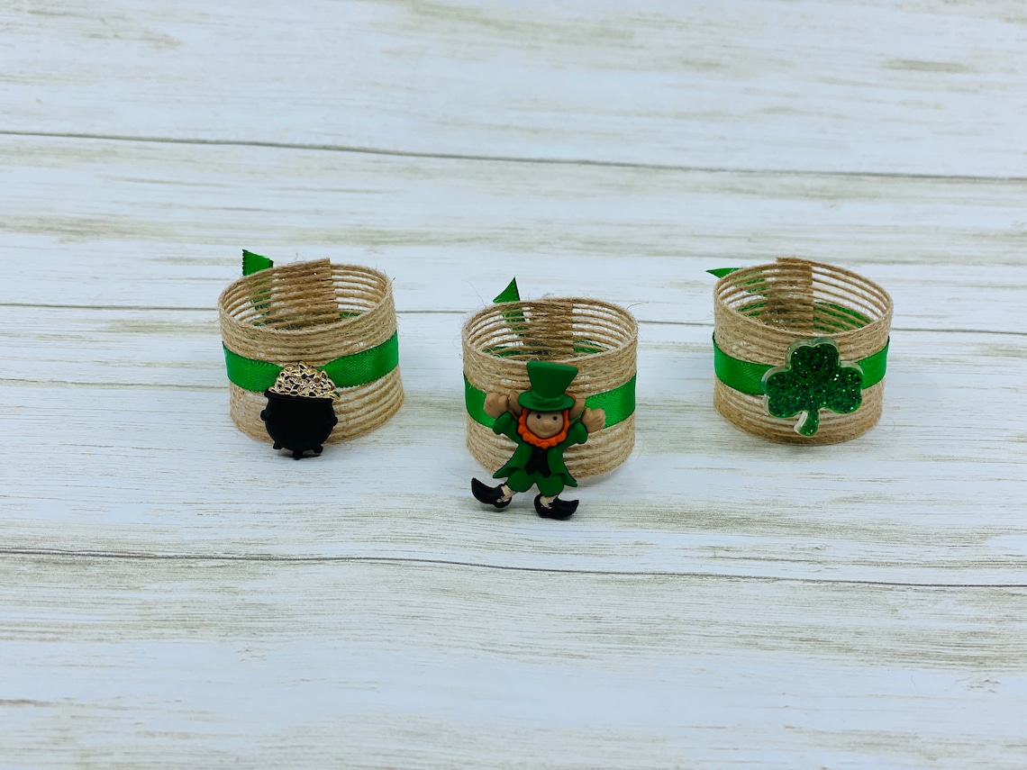 St Patricks Day Napkin Rings Irish Napkin Rings Paddys Day - Etsy