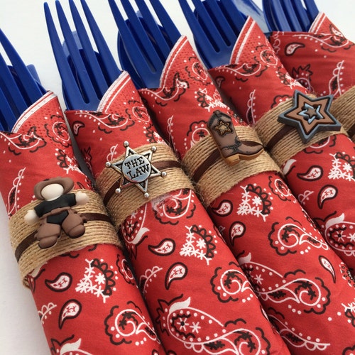 Western Theme Napkin Rings: Party Napkin Rings With Cowboy - Etsy