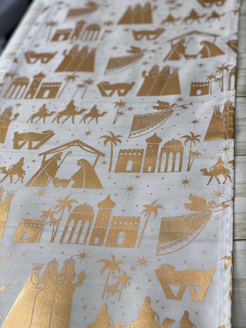Gold Nativity Table Runner Gold Nativity Scene Table Runner - Etsy