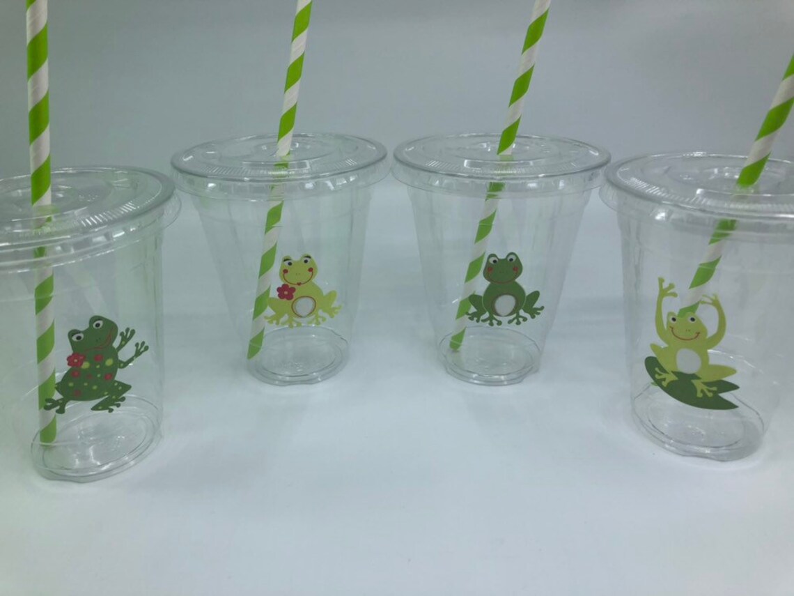 Frog Cups With Lids and Straws: Frog Plastic Drink Cups Frog | Etsy