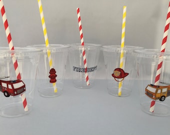 EMERGENCY VEHICLES PARTY Cups Emergency Vehicles Birthday Party ...