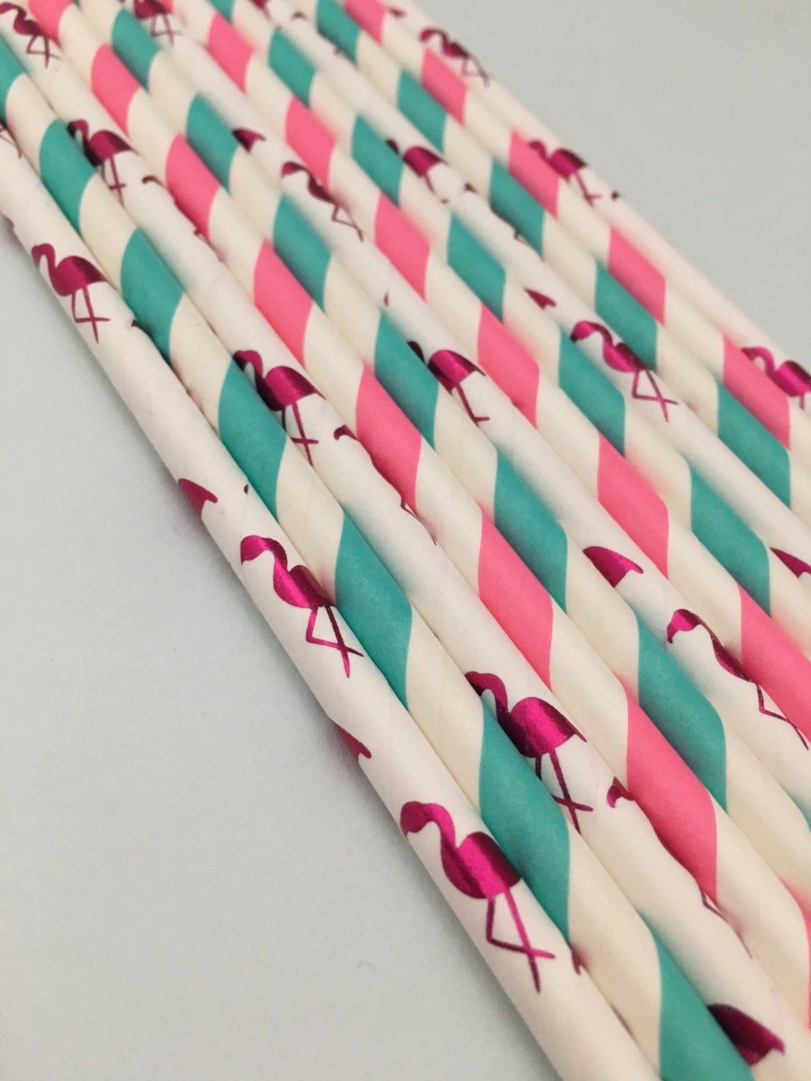 Flamingo Party Straws Tropical Party Straws - Etsy