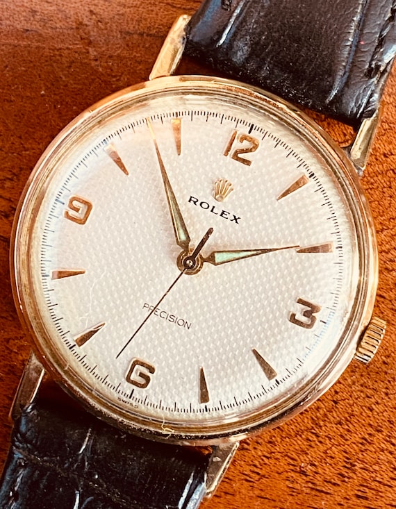 1956 ROLEX 9K GOLD, COIN-Edged Textured Dial Precisio… - Gem