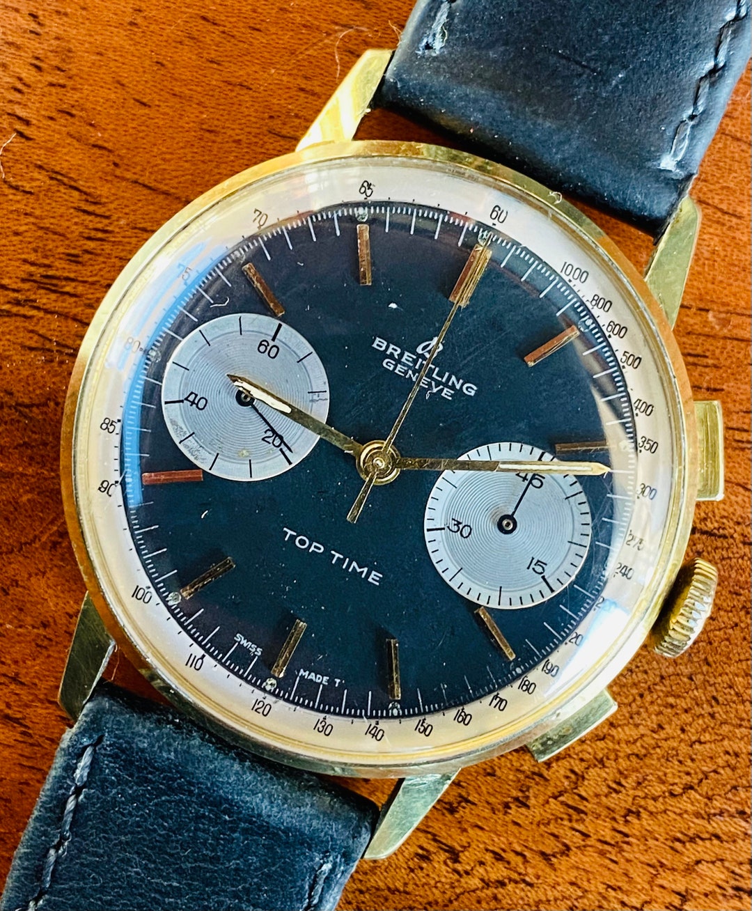 C.1966 BREITLING TOP TIME Reverse Panda Dial 36mm Case, Reference 2003 ...