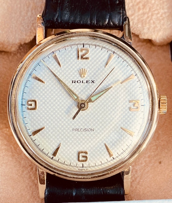 1956 ROLEX 9K GOLD, COIN-Edged Textured Dial Precisio… - Gem