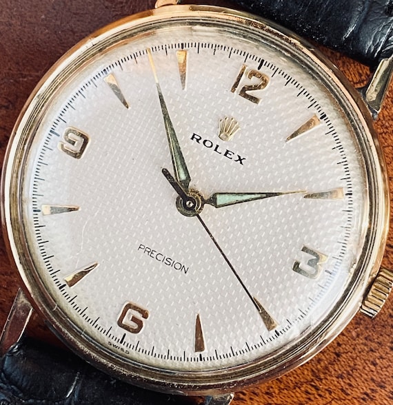 1956 ROLEX 9K GOLD, COIN-Edged Textured Dial Precisio… - Gem