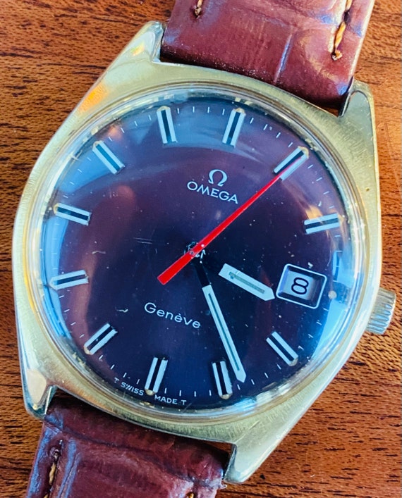 AUBERGINE DIAL 1968 OMEGA Geneve Gentleman’s Caliber … - Gem