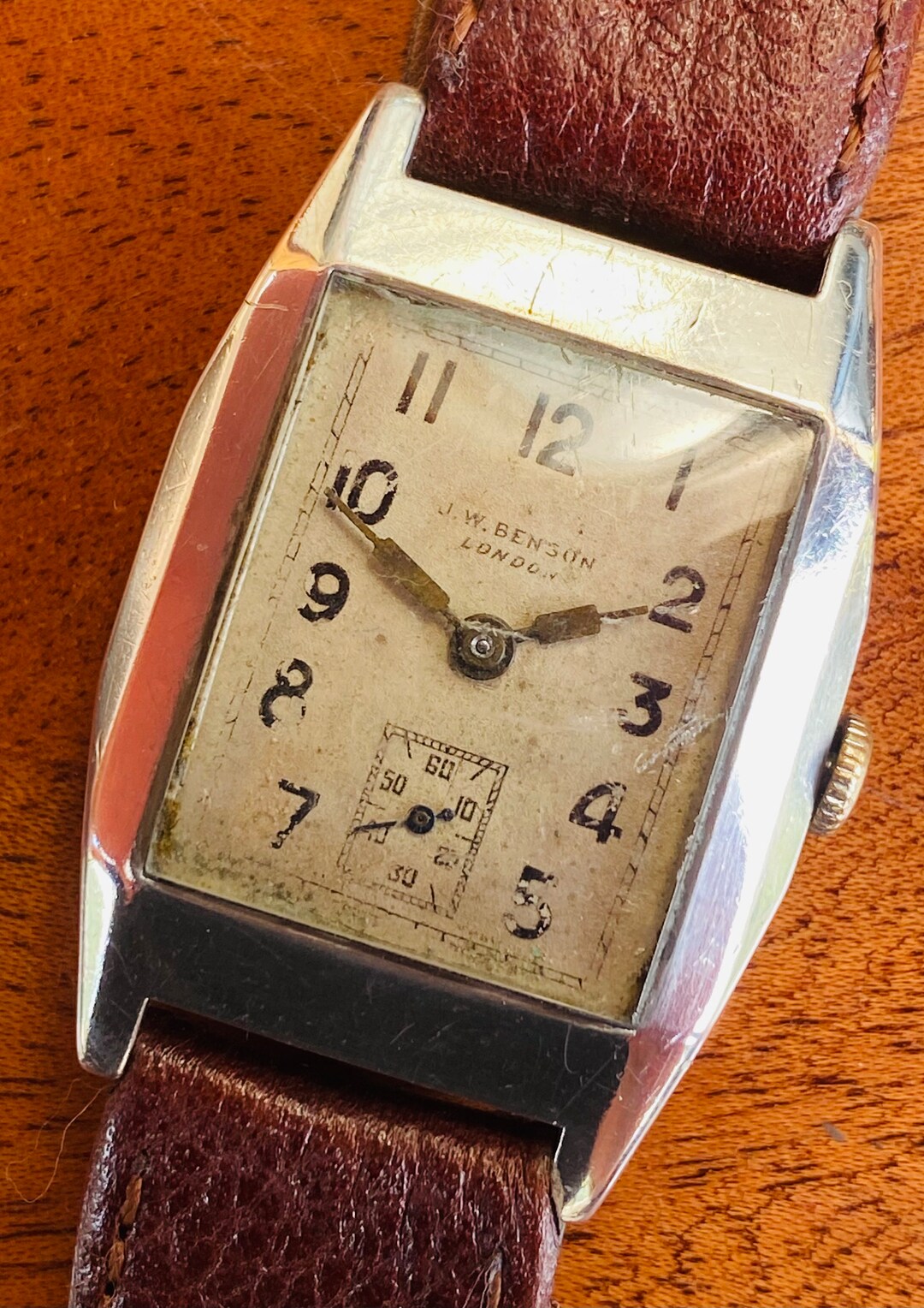 1938 ART DECO JW Benson London Sterling Silver, Flared Tank Watch. - Etsy
