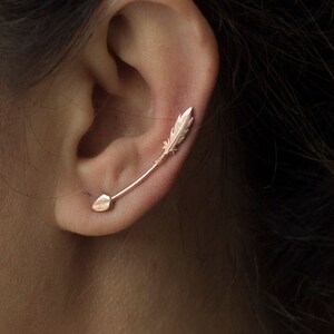 Arrow Ear Cuffs /arrow Climbers/ Sterling Silver Pair - Etsy