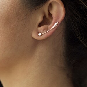 Arrow Ear Cuffs /arrow Climbers/ Sterling Silver Pair - Etsy