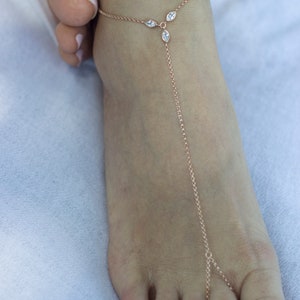 Anklet Toe Ring / Foot Chain / Sterling Silver / Handmade Jewelry - Etsy