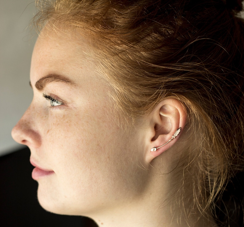 Arrow Ear Cuffs /arrow Climbers/ Sterling Silver Pair | Etsy