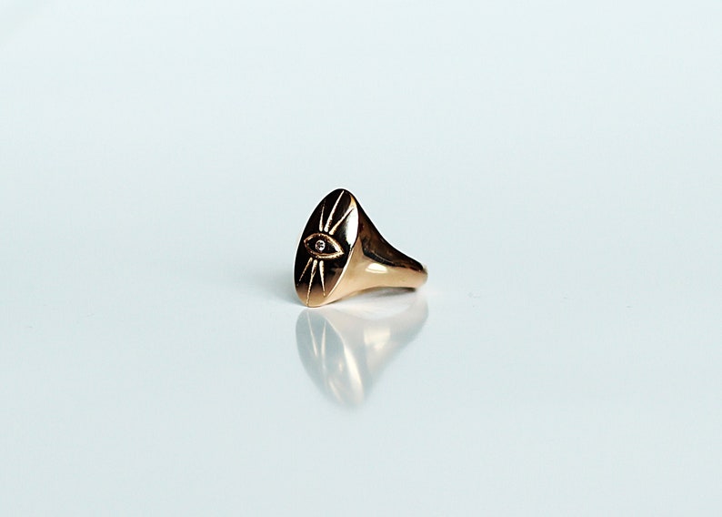 Evil Eye Ring / Pinky Finger Ring / Sterling Silver - Etsy