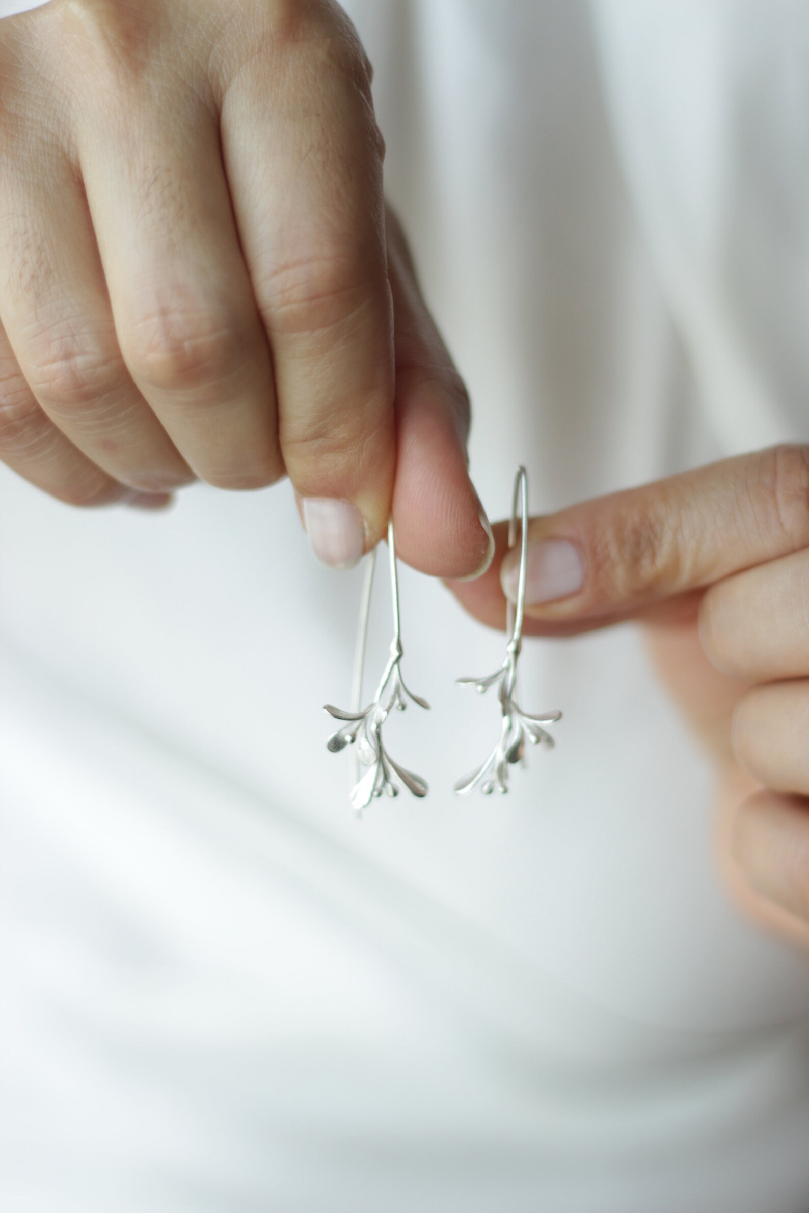 Botanical Earrings / Leaf Earrings/ Sterling Silver/Pair | Etsy