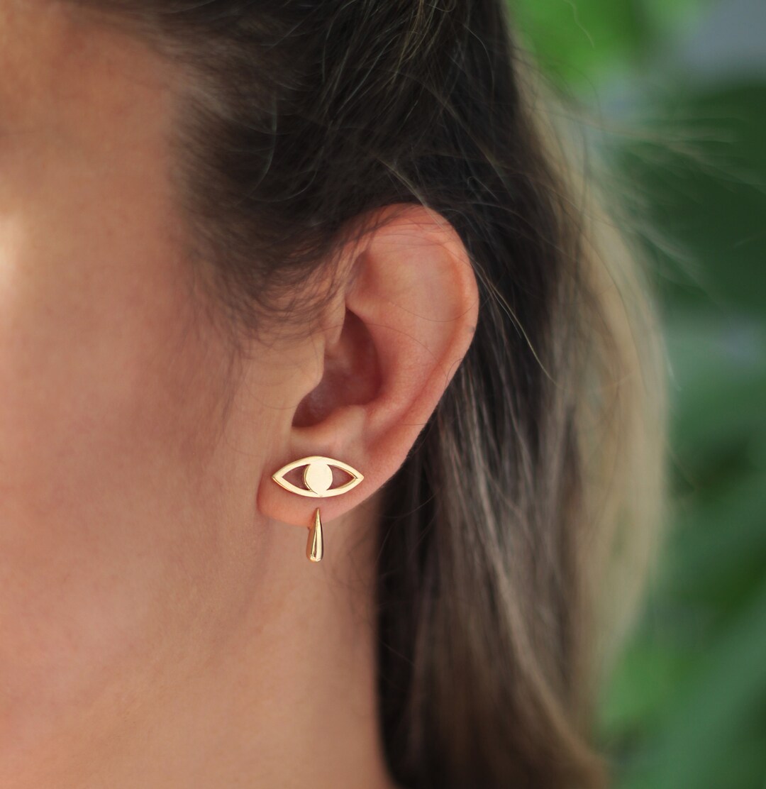 Teardrop Ear Jacket / 14K Gold - Etsy