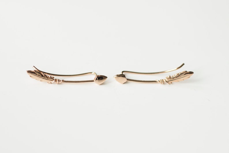 Arrow Ear Cuffs /arrow Climbers/ Sterling Silver Pair | Etsy