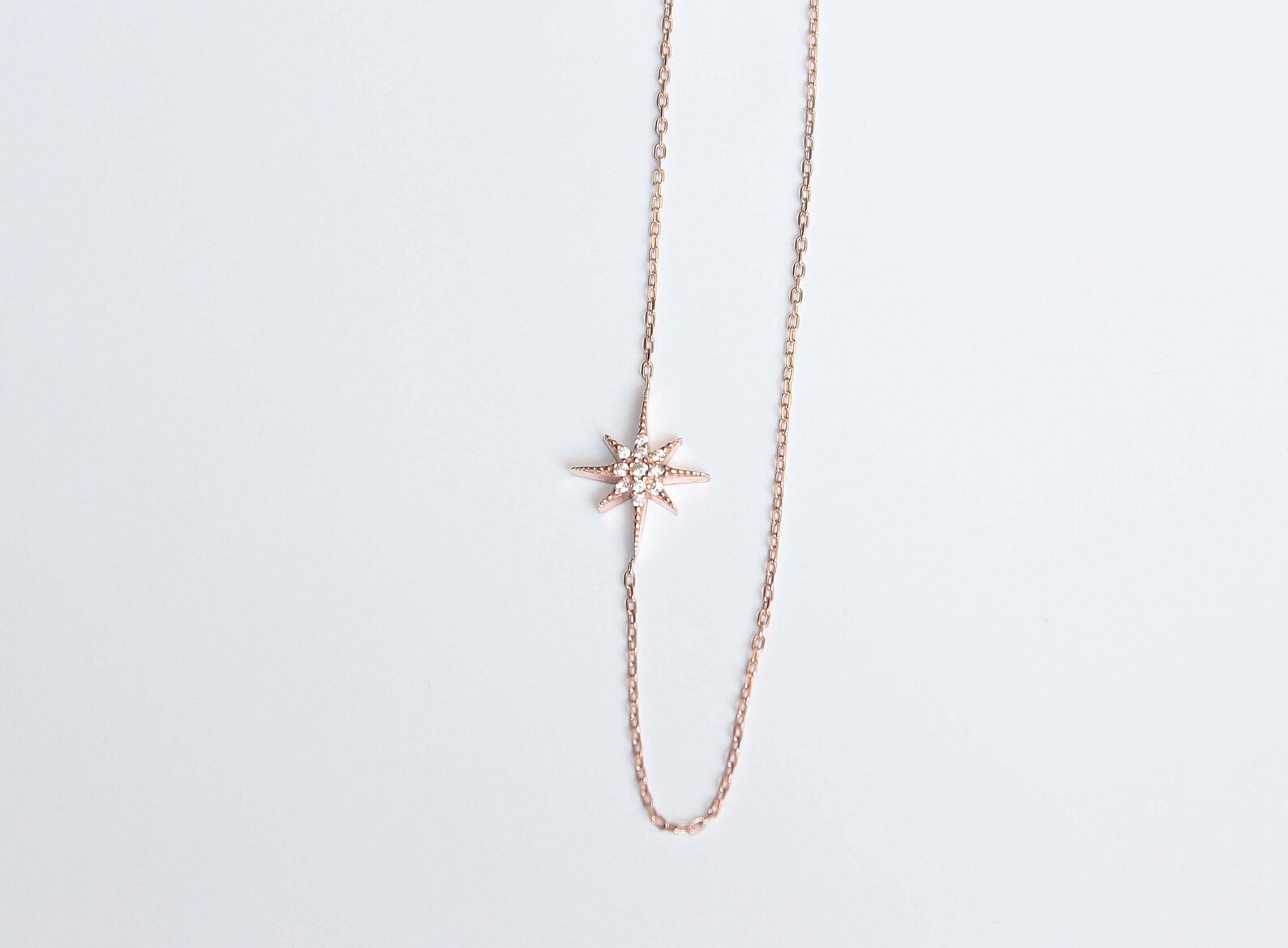 North Star Choker / Asimetrical Necklace / Starbust Necklace / 14K Gold ...