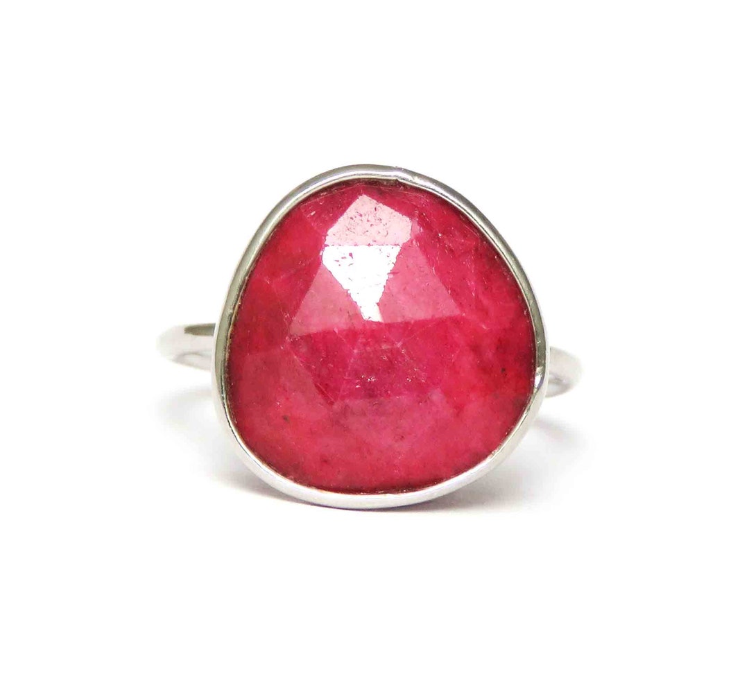 Natural Ruby Ring-red Ruby Ring-ruby Gemstone Ring-92.5 Sterling Silver ...