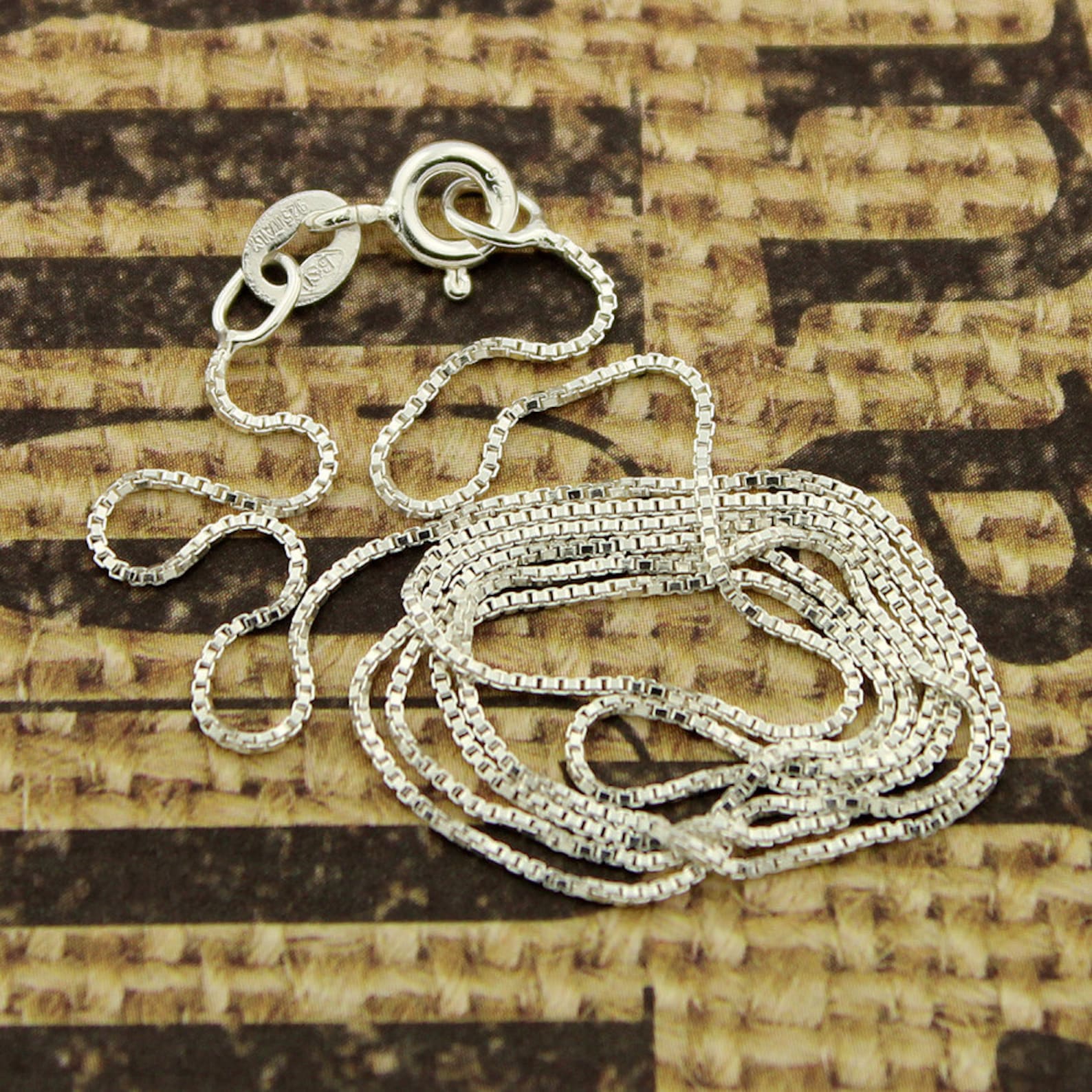 Sterling Silver 925 Box Chain 1 Mm High Polished Italian Box - Etsy