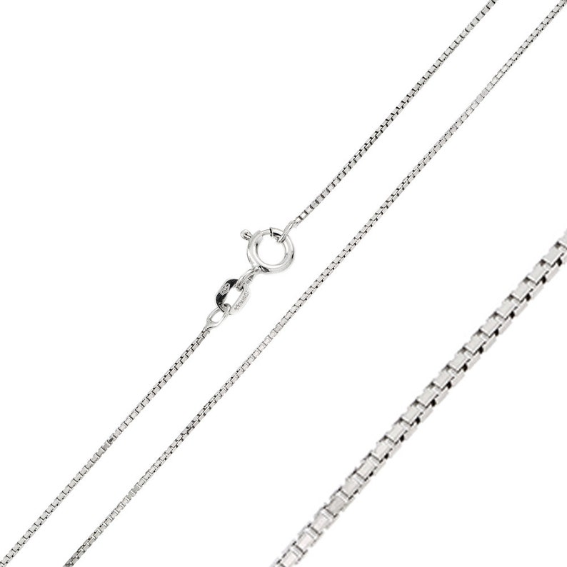 Sterling Silver 925 Box Chain 1 Mm High Polished Italian Box - Etsy