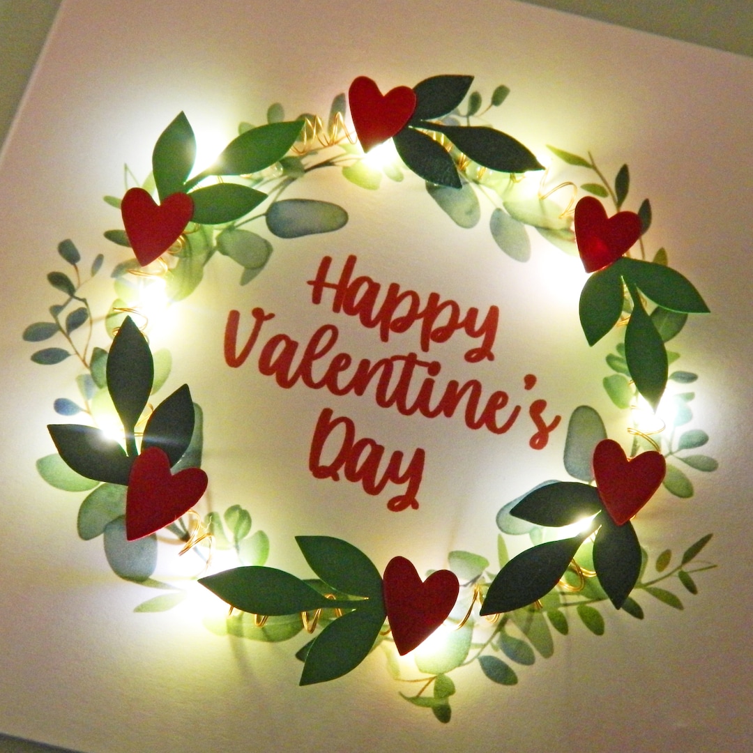 Light up Valentine Card Teddy Perkins Handmade Card. Wife, Husband ...