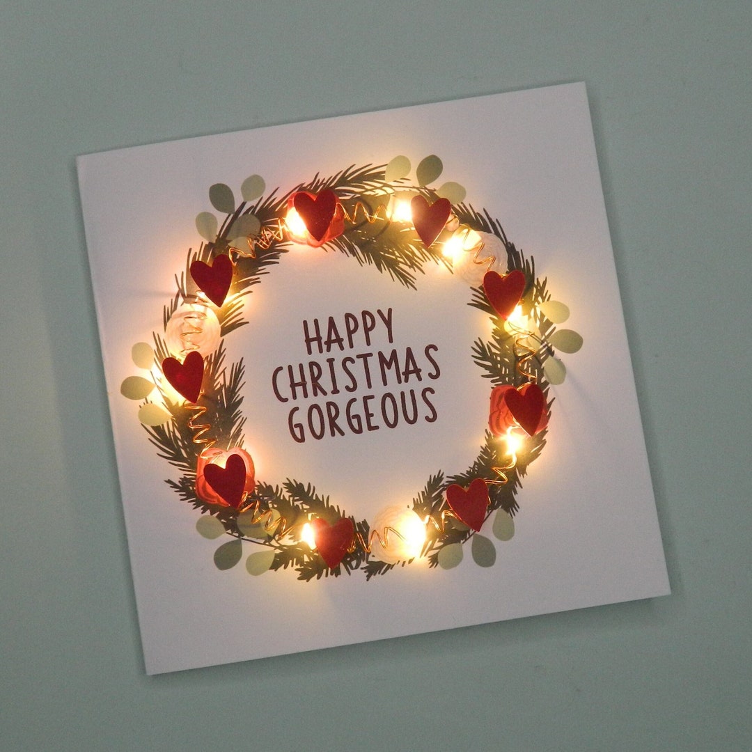 Light up Christmas Card. Happy Christmas Gorgeous Teddy - Etsy
