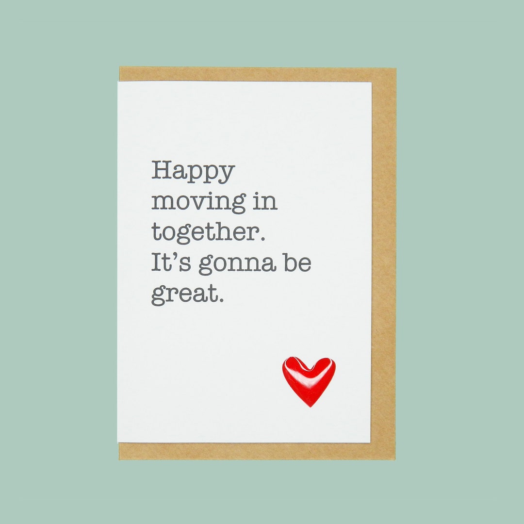 Moving in Together Card: Handmade Enamel Heart, New Home Gift - Etsy