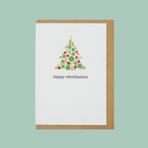 Happy Whobilation Christmas Tree Card. Teddy Perkins Handmade - Etsy UK