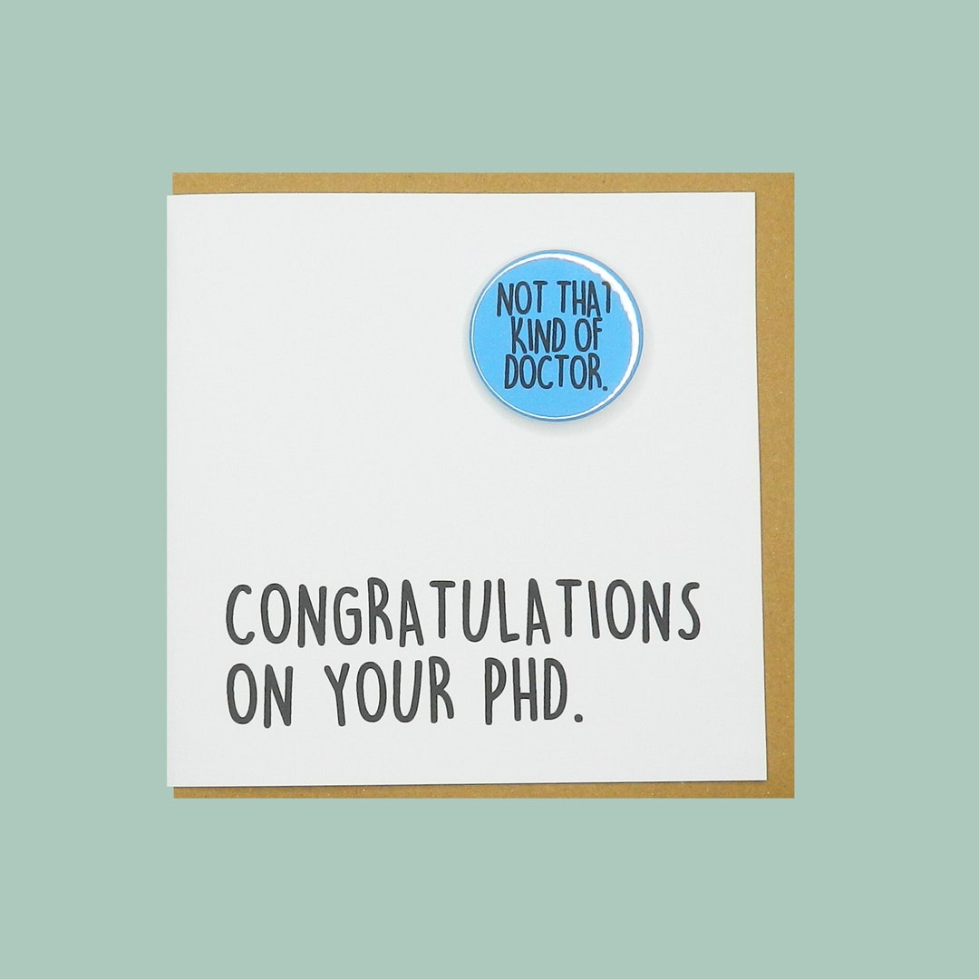 Congratulations on Your Phd. Teddy Perkins Badge Card. - Etsy