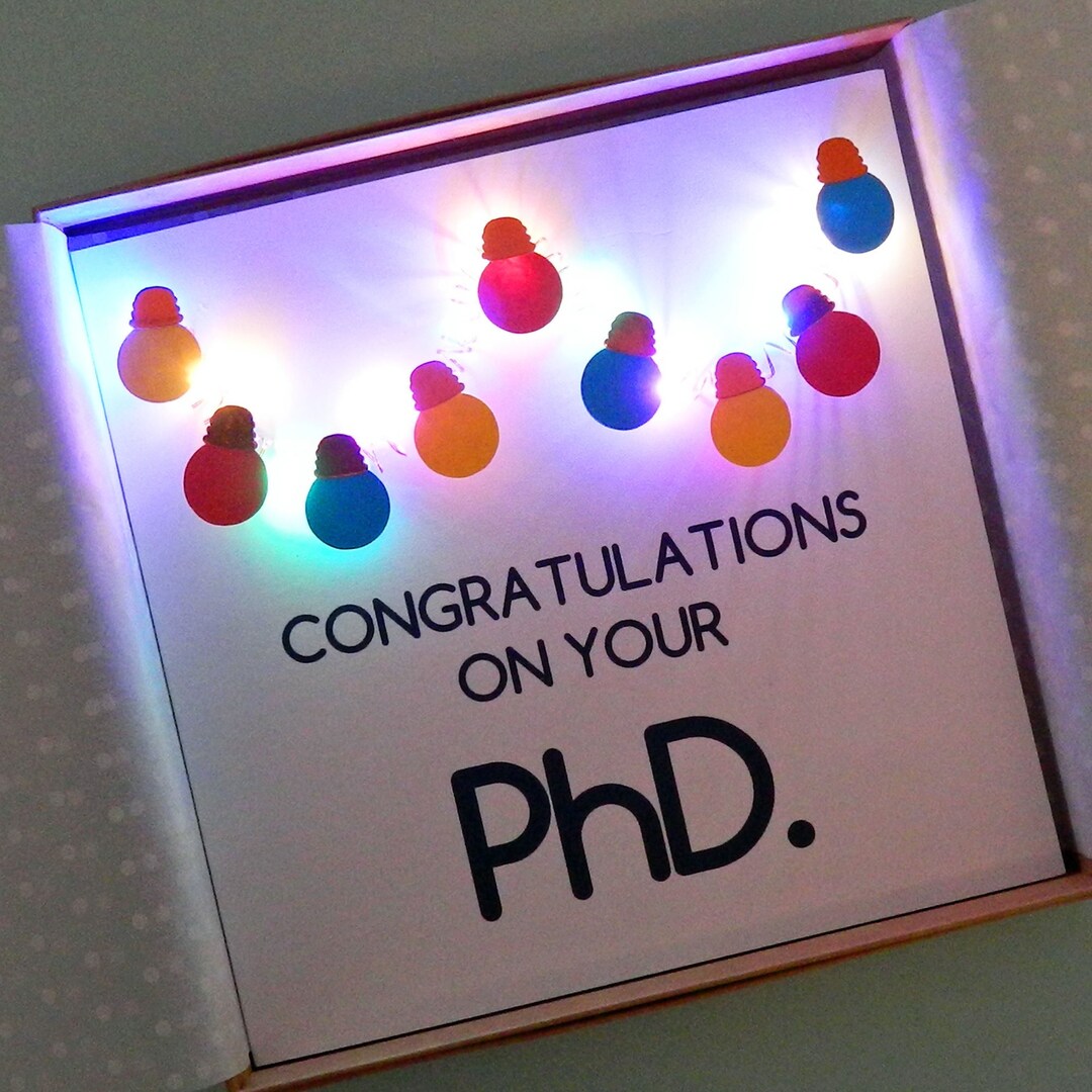 Light up Phd Congratulations Card Teddy Perkins Handmade Coloured LED ...