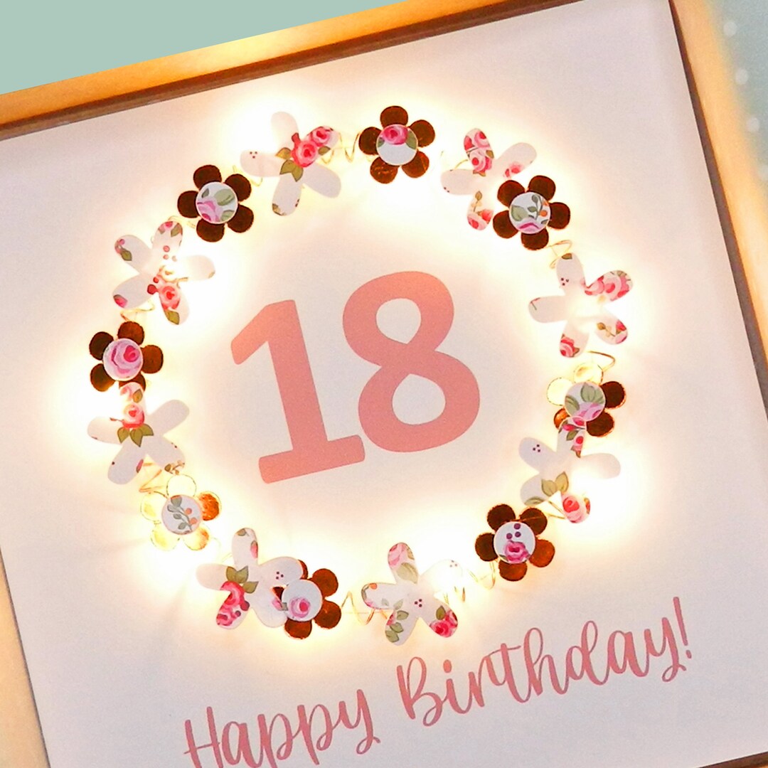 Light up Card. Happy 18th Birthday - Teddy Perkins Handmade LED 18 Card ...