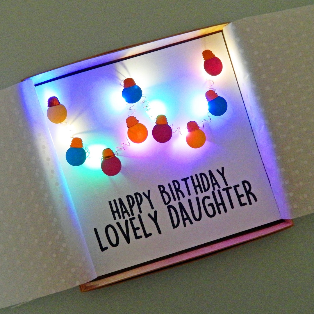 Light up Birthday Card. Happy Birthday Lovely Daughter - Teddy Perkins ...
