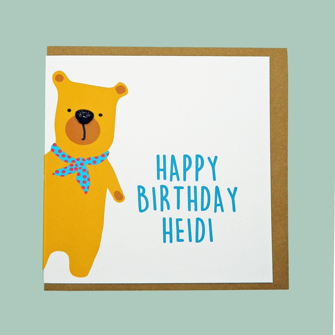 Personalised Teddy Bear Happy Birthday Card - Teddy Perkins Handmade ...