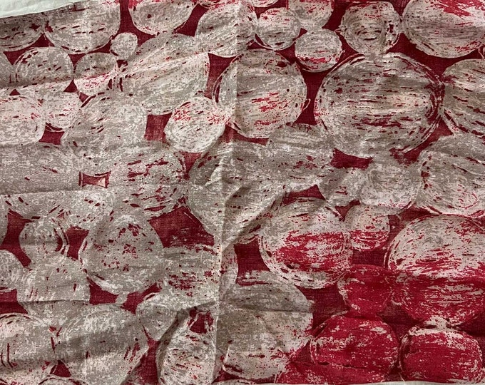 Marimekko tunturipollo Linen Fabric, Red and White, 14x23.5 - Etsy