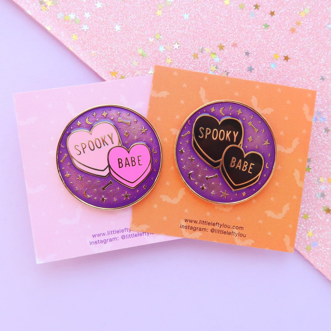 Spooky Babe Enamel Pins candy heart pin pastel halloween | Etsy