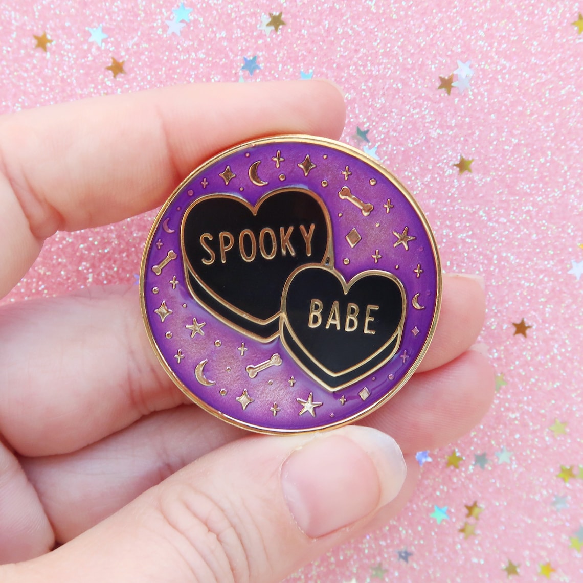 Spooky Babe Enamel Pins candy heart pin pastel halloween | Etsy