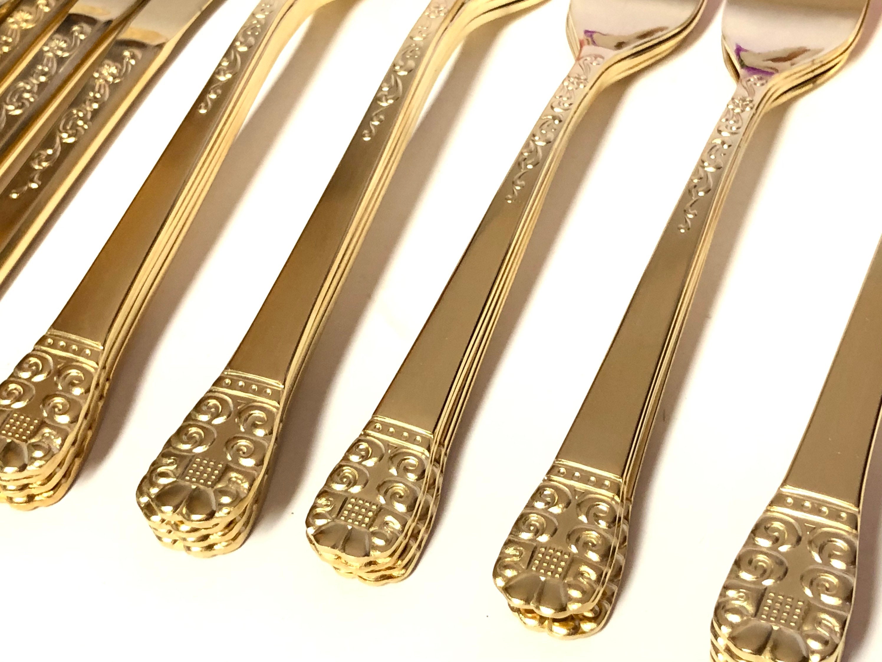 Vintage 40pcs Lifetime Cutlery Gold Flatware Nordic Prince MCM | Etsy