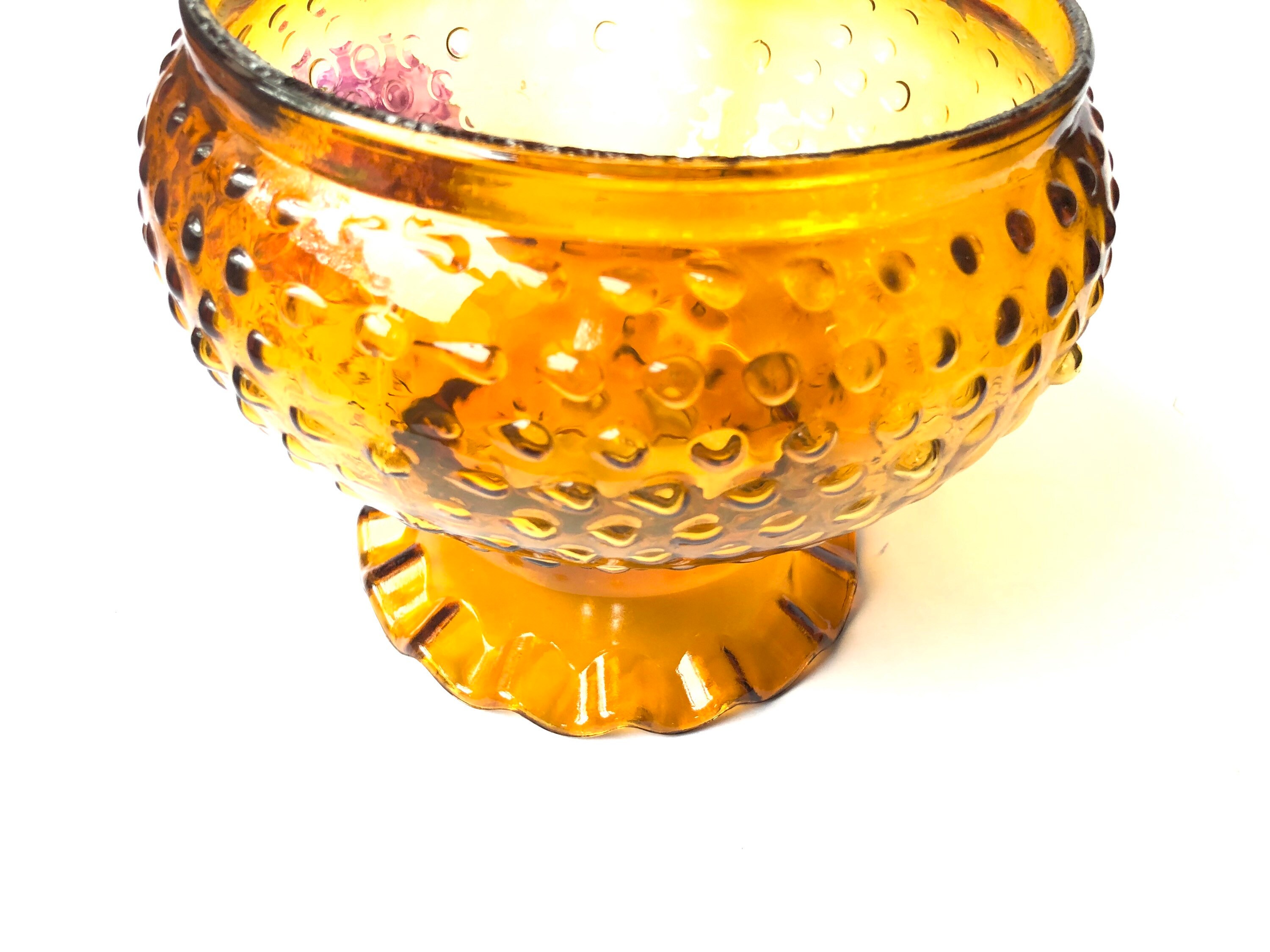 NICE Vintage Amber Hobnail Pattern Glass Lamp Shade Top EAPG | Etsy