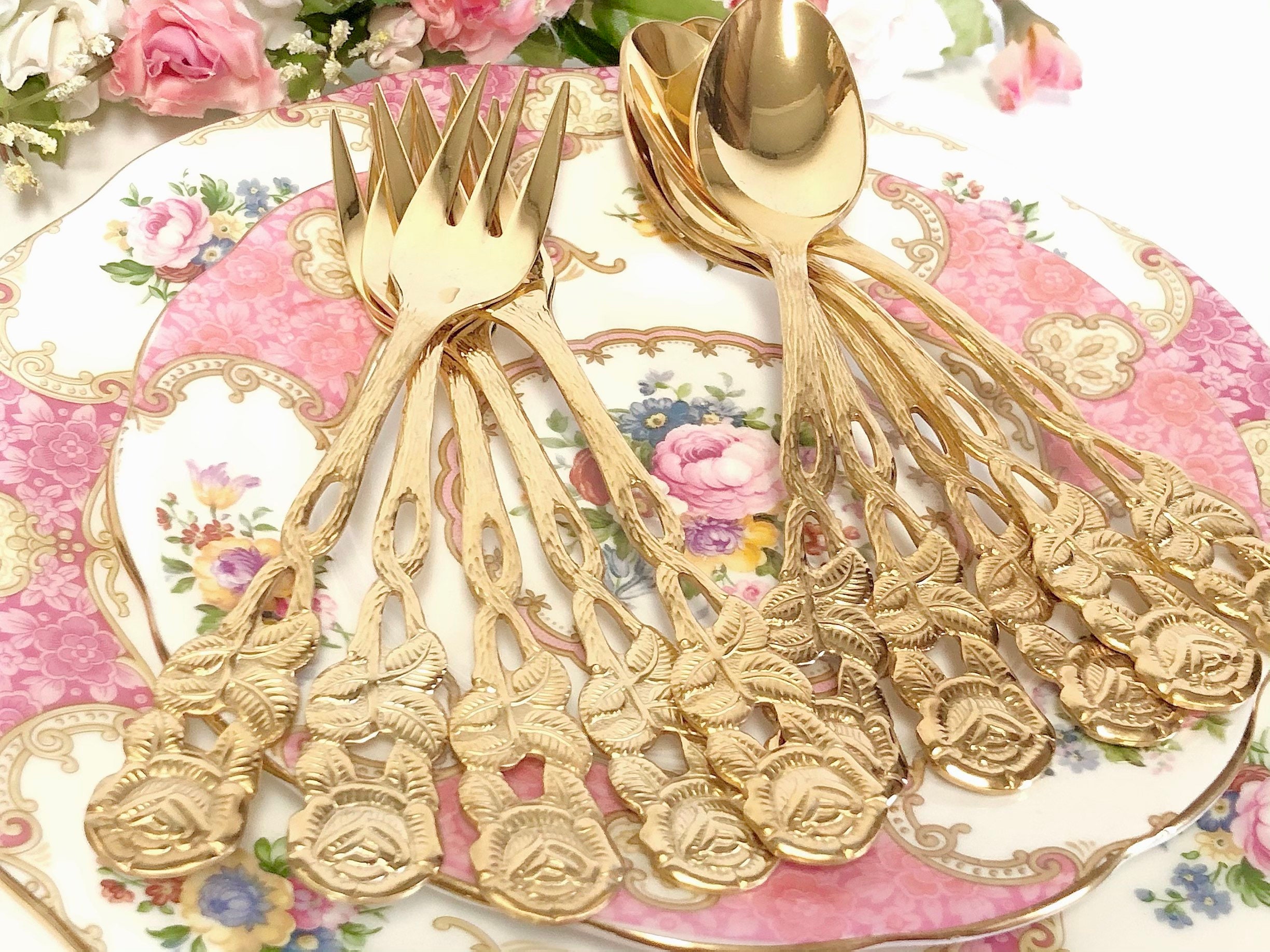 10pcs Gold Flatware Solingen Germany Dessert Spoons Teaspoons | Etsy