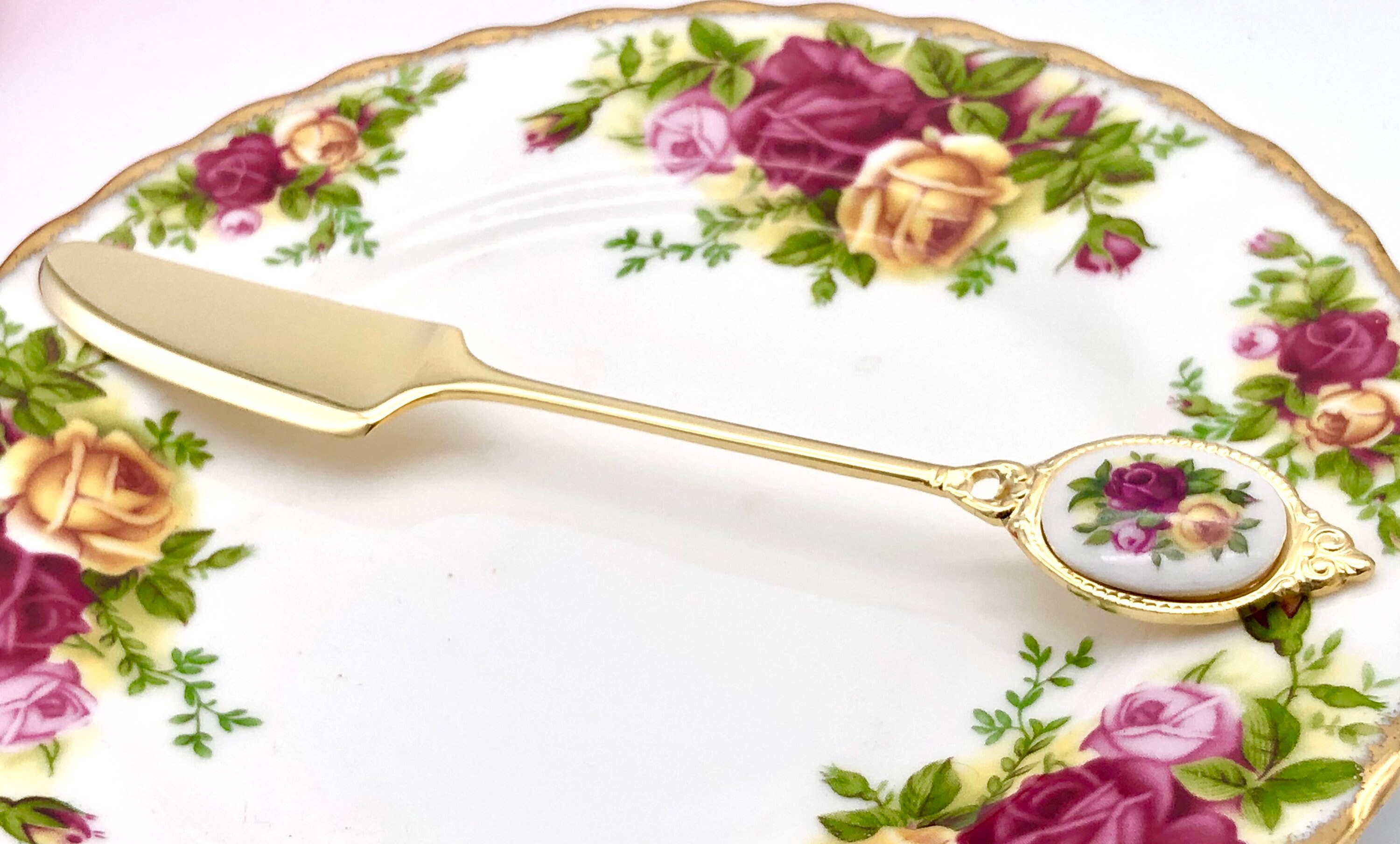 1pc Royal Albert Old Country Roses Cake Knife Spreader Gold | Etsy