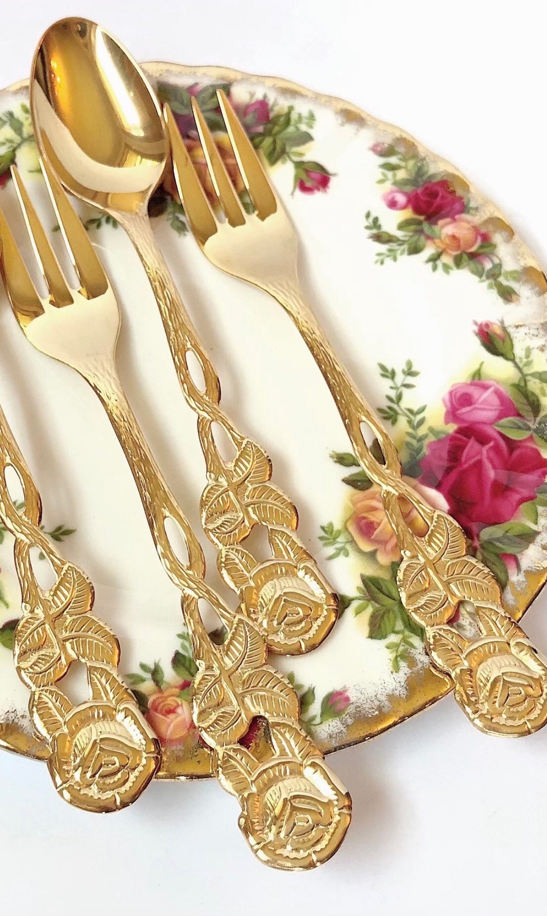 4pcs Gold Flatware Solingen Germany Dessert Spoons Teaspoons | Etsy